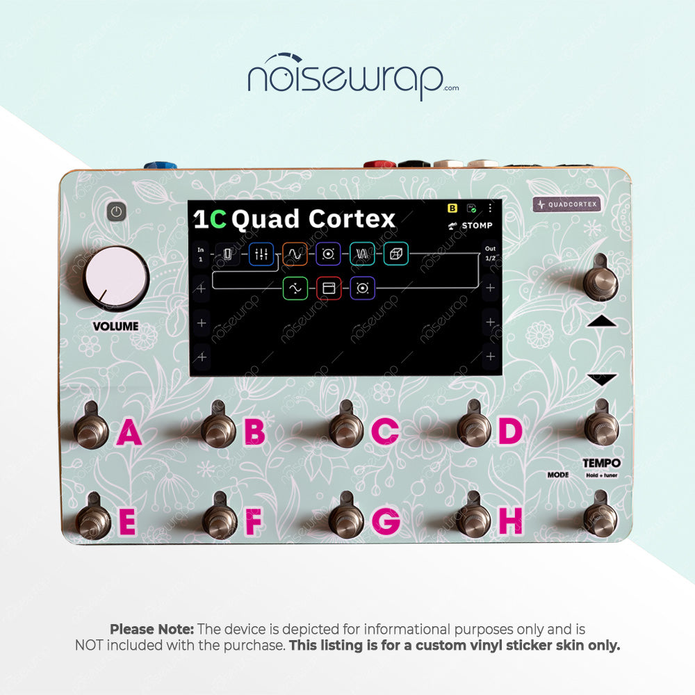 Pastel Mint Floral Neural Quad Cortex Vinyl Skin – NoiseWrap